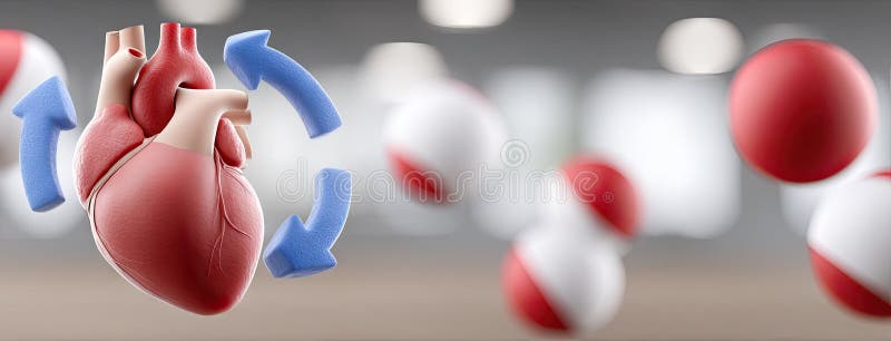 Human Heart Surrounded by Arrows on a Light Background Captures the ...