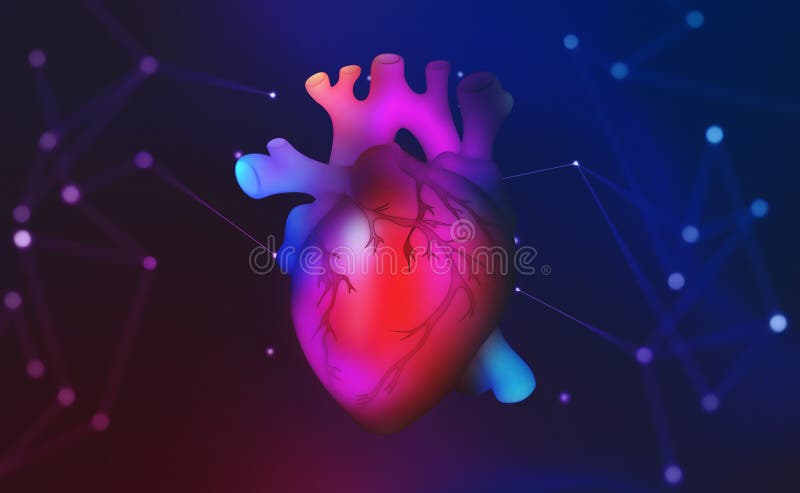 Human Heart. Technology of Future in Medicine Stock Illustration ...
