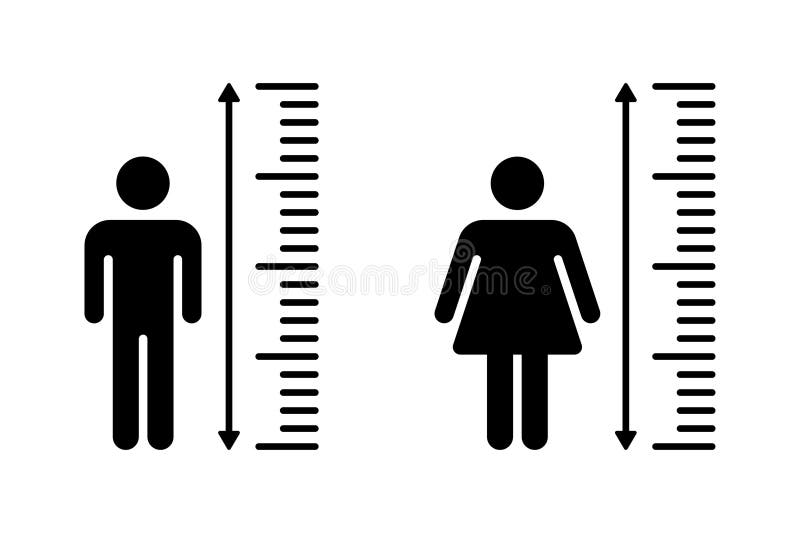 Human Height Icon Set. Height Measurement Icon Set. Scale Tall Human ...