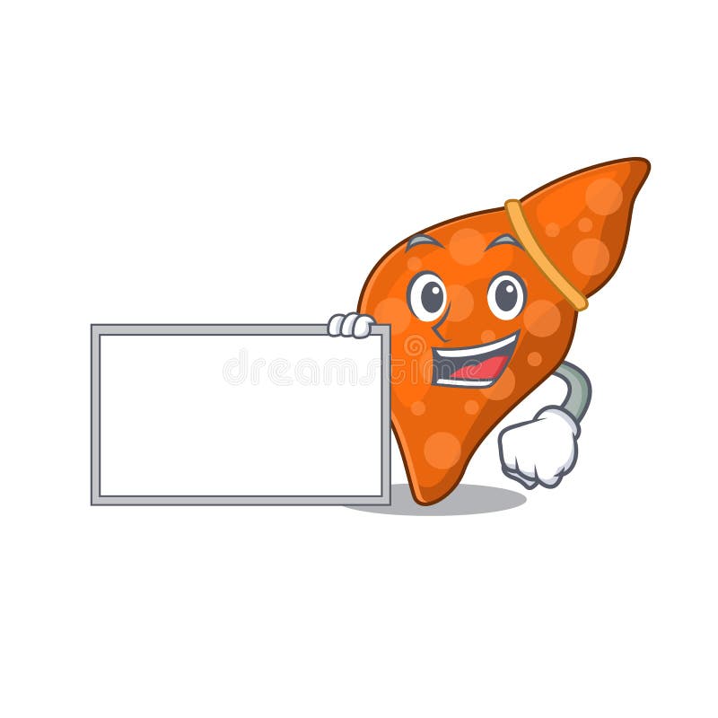 Human Hepatic Liver Cartoon Character Design Style with Board Stock ...
