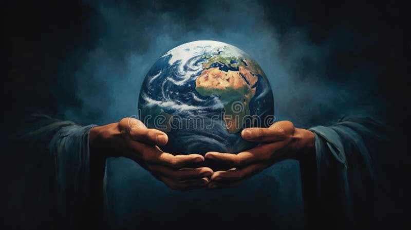 Hand Holding Fire with Magic Sparks in a Spiritual Atmosphere Stock ...