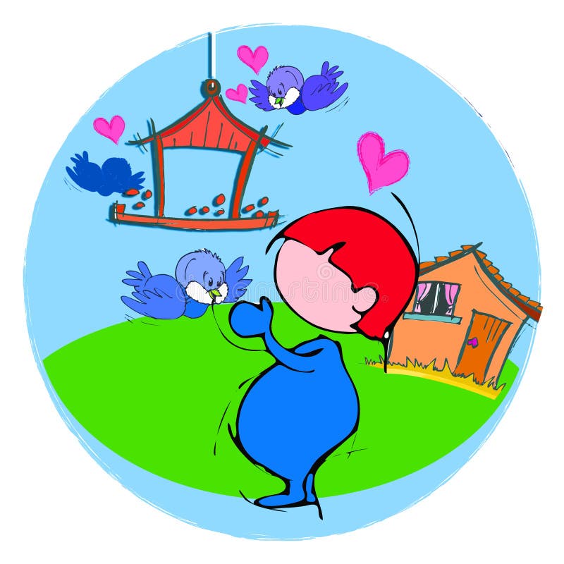 Birds and Child Baby Cartoon Stock Vector - Illustration of human ...