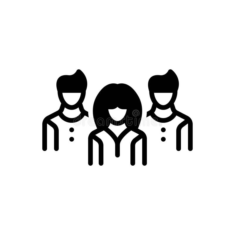Black Solid Icon for Human, Human Being and Memmber Stock Illustration ...