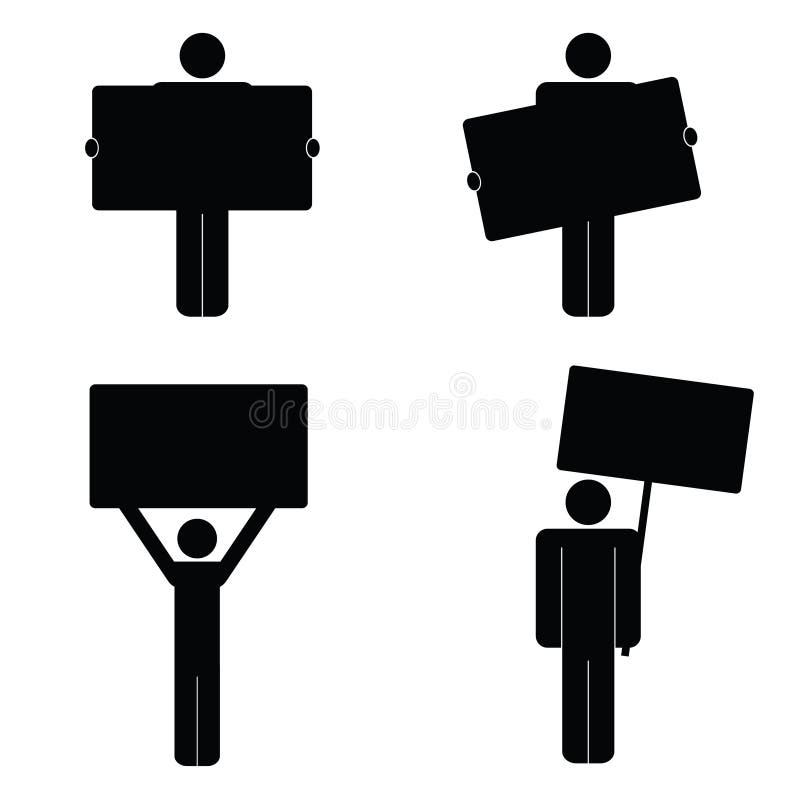 Human Icon with Board Vector Illustration Stock Vector - Illustration ...