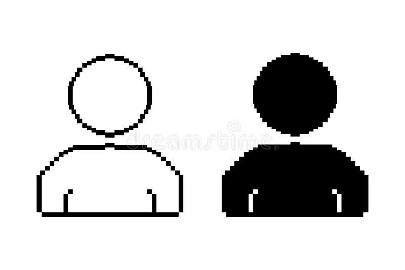 Human icon pixel art style stock vector. Illustration of pixel - 262754116