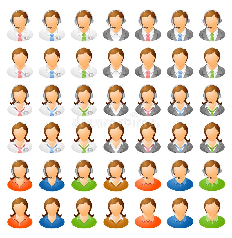 Human icon set stock vector. Illustration of director - 24237132