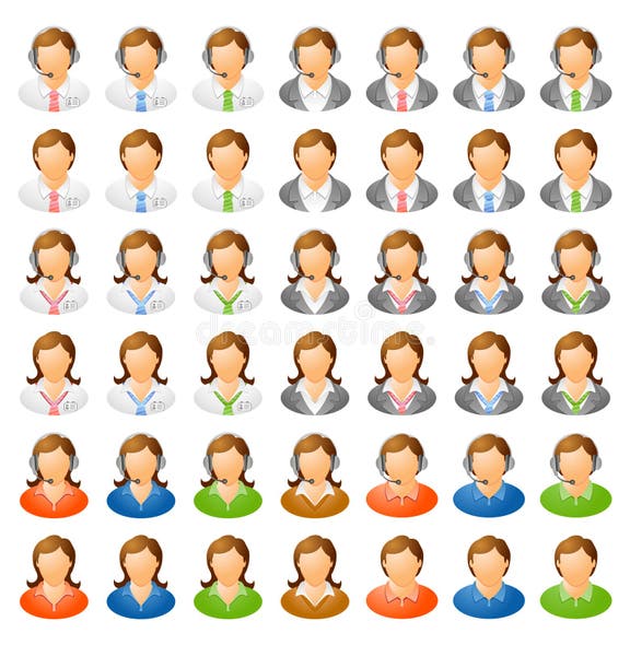 Human icon set stock vector. Illustration of director - 24237132