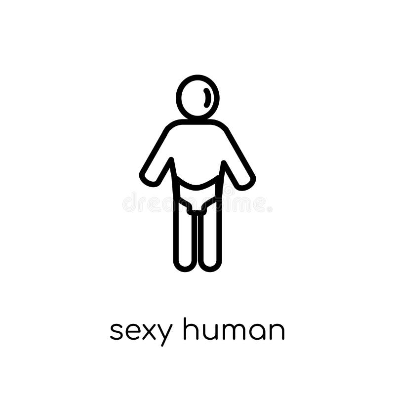 Human Icon. Trendy Modern Flat Linear Vector Human Ico Stock Vector ...