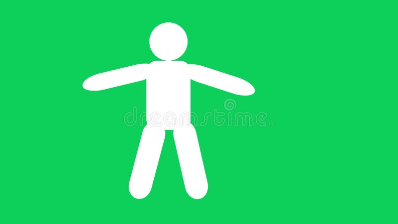 Human Icon Waving Hand Animated Stickman Icon Waving Hand Green Screen ...