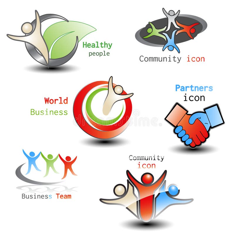 Business People Community 3d Icons Stock Vector - Illustration of ...