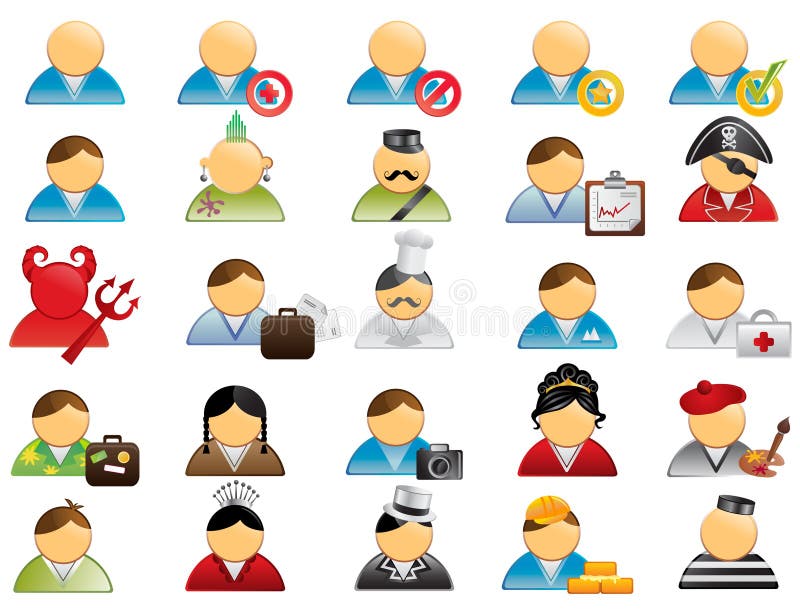 Human icons set 1 stock vector. Illustration of internet - 7244469
