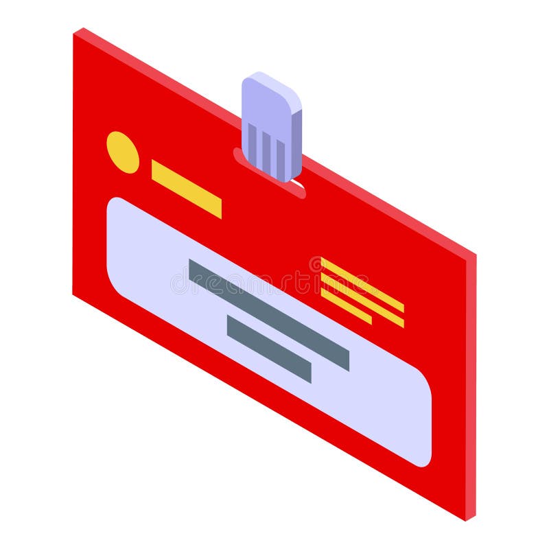Human Id Card Icon, Isometric Style Stock Vector - Illustration of ...