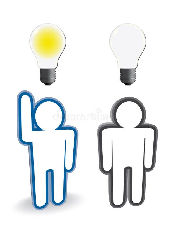 Human with and without Ideas Stock Vector - Illustration of work ...