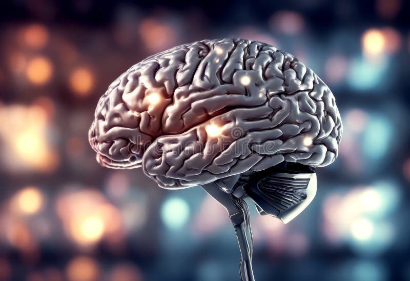 Illustration Brain 3d Human Energy Glow X-ray Glowing Background Future ...