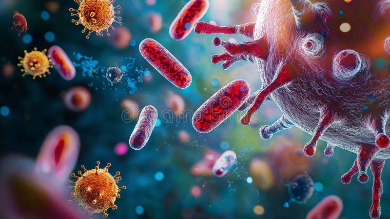 Human Immune System in Action, Fighting Off Pathogens Stock Image ...