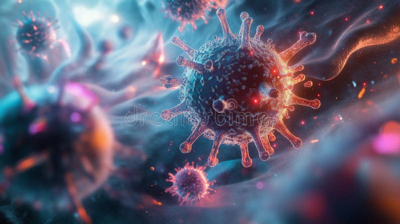 Human Immune System in Action, Fighting Off Pathogens Stock Photo ...