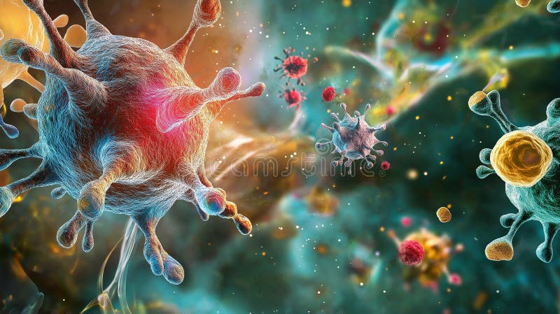 Human Immune System in Action, Fighting Off Pathogens Stock Image ...
