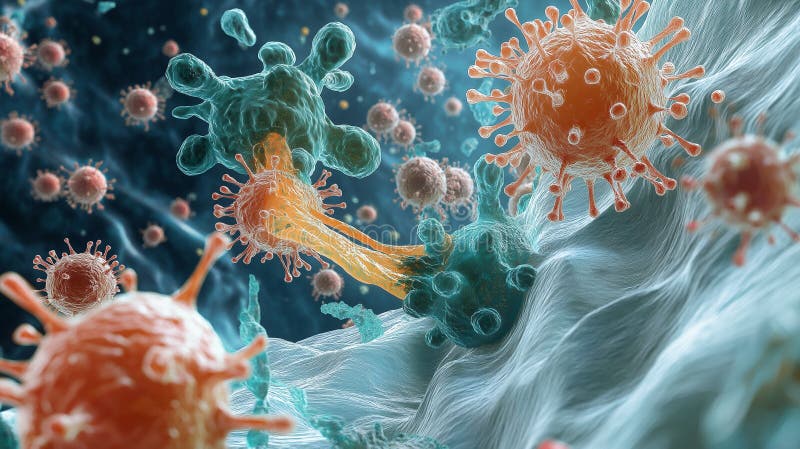 Human Immune System in Action, Fighting Off Pathogens Stock Image ...