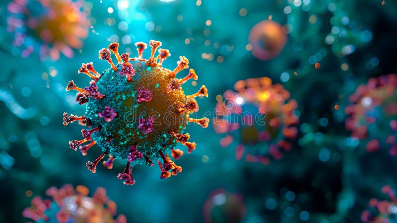 Human Immunodeficiency Virus (HIV AIDS) Under the Microscope. 3d ...