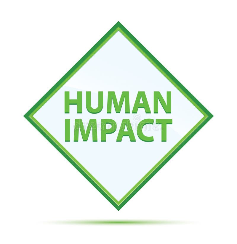 Human Impact Modern Abstract Green Diamond Button Stock Illustration ...