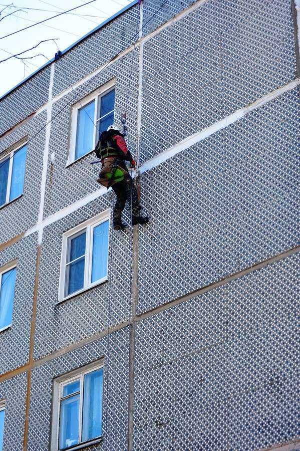 Construction climbing stock image. Image of roof, wire - 273303061