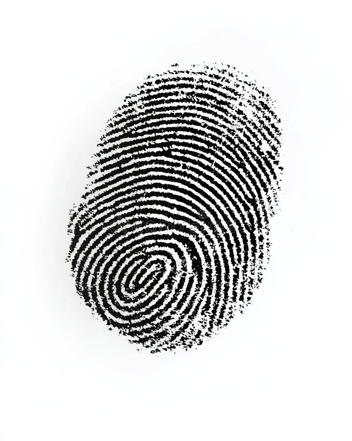 Human Ink Fingerprint Isolated on White Background. Generative Ai Stock ...
