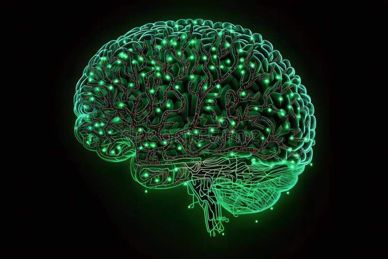 Human Intelligence with Human Brain Inside. Neural Network AI Generated ...