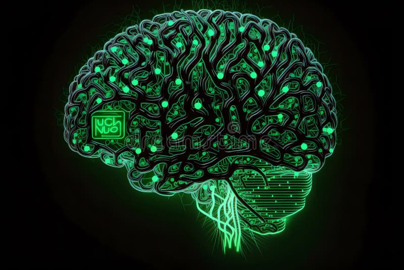 Human Intelligence with Human Brain Inside. Neural Network AI Generated ...