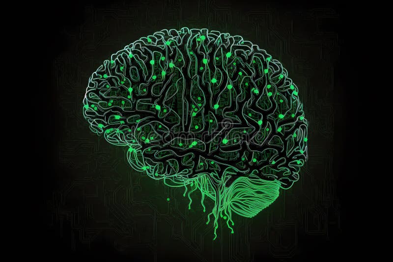 Human Intelligence with Human Brain Inside. Neural Network AI Generated ...