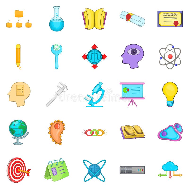 Human Intelligence Icons Set, Cartoon Style Stock Vector - Illustration ...