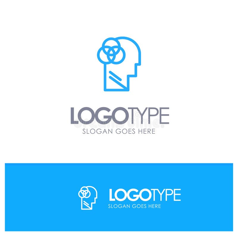 Human Intelligence, Human, Intelligent, Head Blue Outline Logo Place ...