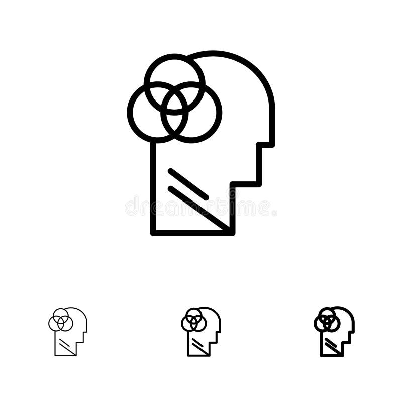 Human Intelligence, Human, Intelligent, Head Line Icon with 5 Steps ...