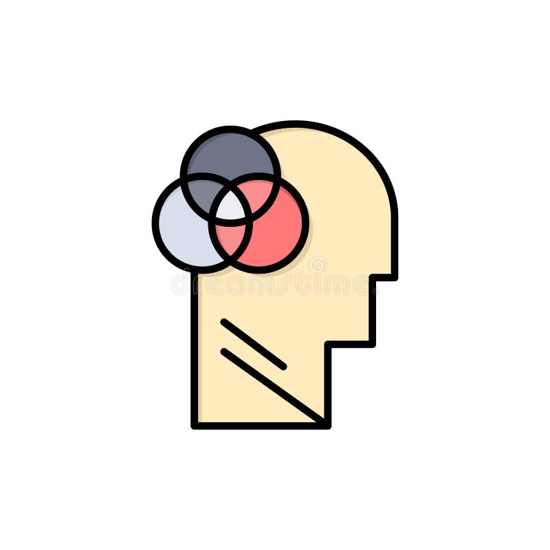 Human Intelligence, Human, Intelligent, Head Flat Color Icon. Vector ...