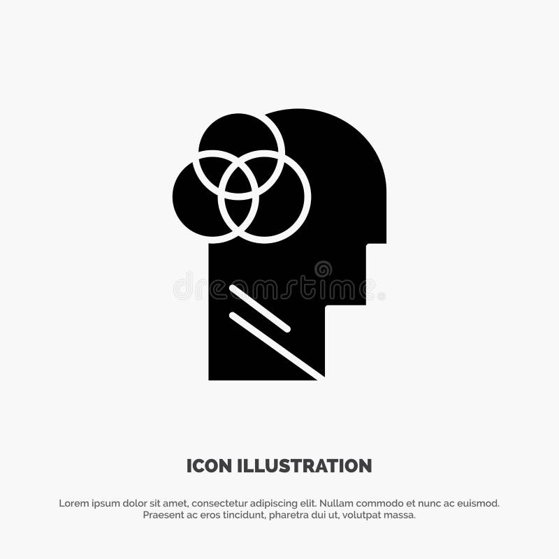 Human Intelligence, Human, Intelligent, Head Solid Glyph Icon Vector ...