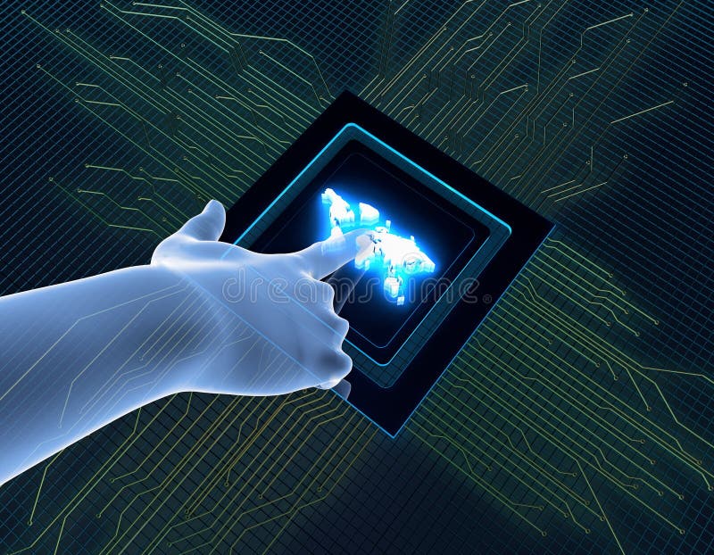 Human Intelligent Technology and World Map, Data Transmission and ...