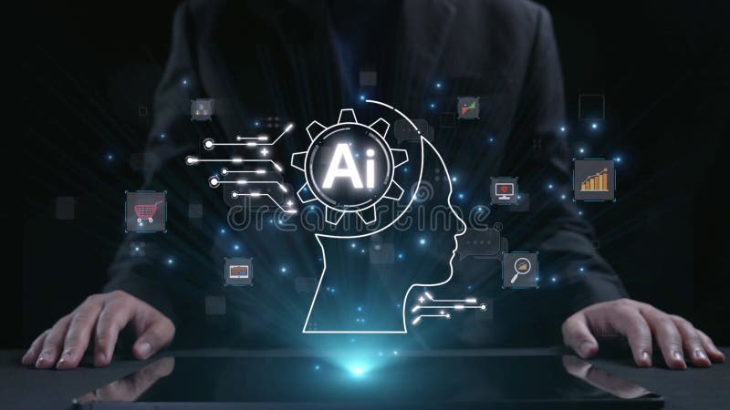 Human Interact with AI Artificial Intelligence Brain Process Generative AI UUID Stock Video ...