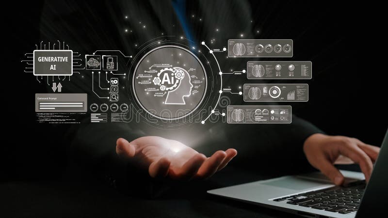 Human Interact with AI Artificial Intelligence Virtual Assistant UUID Stock Photo - Image of ...