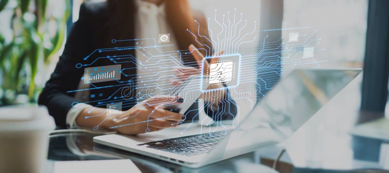 Human Interact with AI Artificial Intelligence Brain Process Generative ...