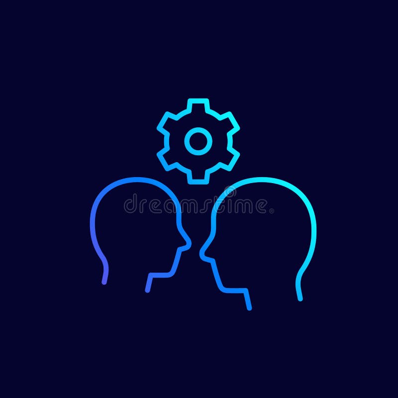 Interaction - Vector Logo Template Concept Illustration. Cooperation ...