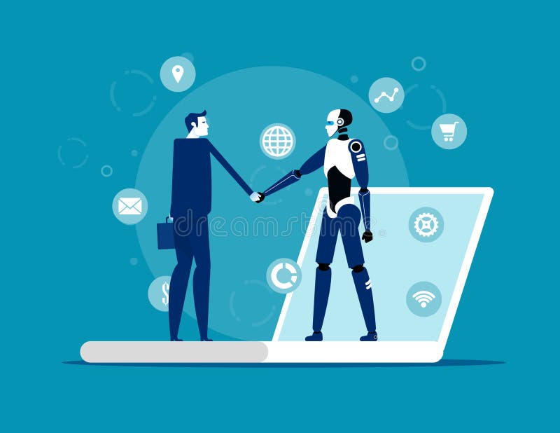 Human Interactive Tech Interaction. Artificial Intelligence Technology ...