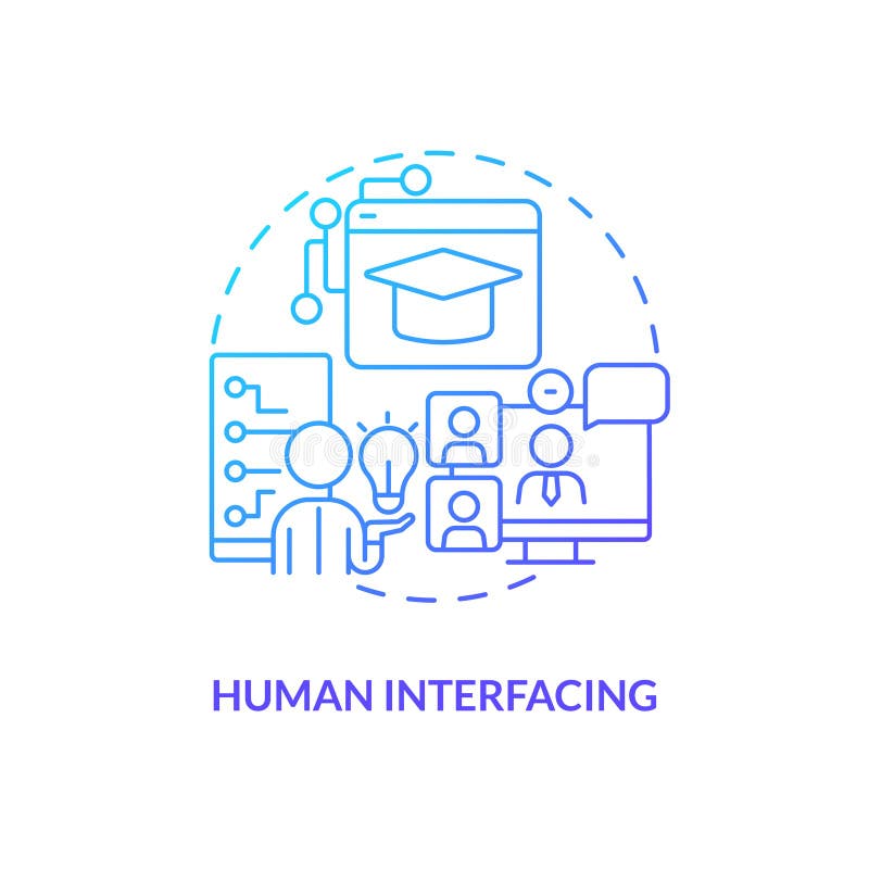 Human Interfacing Blue Gradient Concept Icon Stock Vector ...