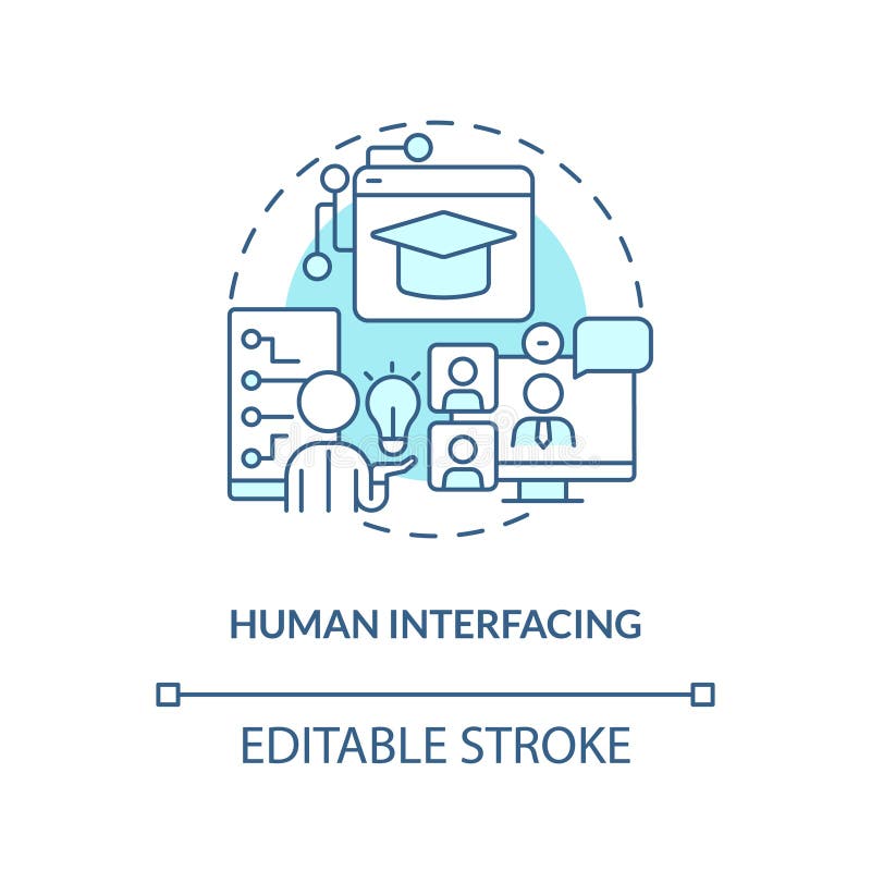 Human Interfacing Turquoise Concept Icon Stock Vector - Illustration of ...