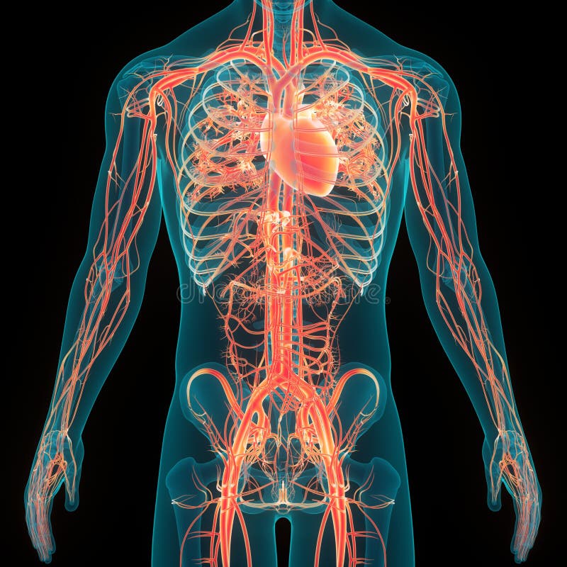 Human Internal Organs Circulatory System Heart Anatomy Stock ...