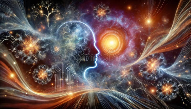 Human Intuition Visualized with Glowing Energy Waves and Neural ...