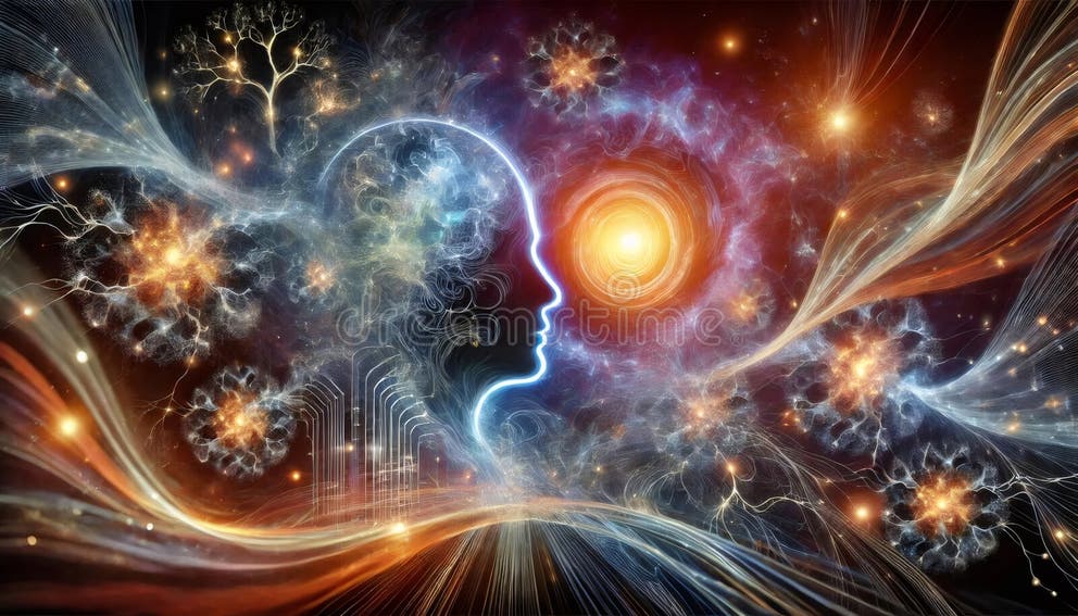 Human Intuition Visualized with Glowing Energy Waves and Neural ...