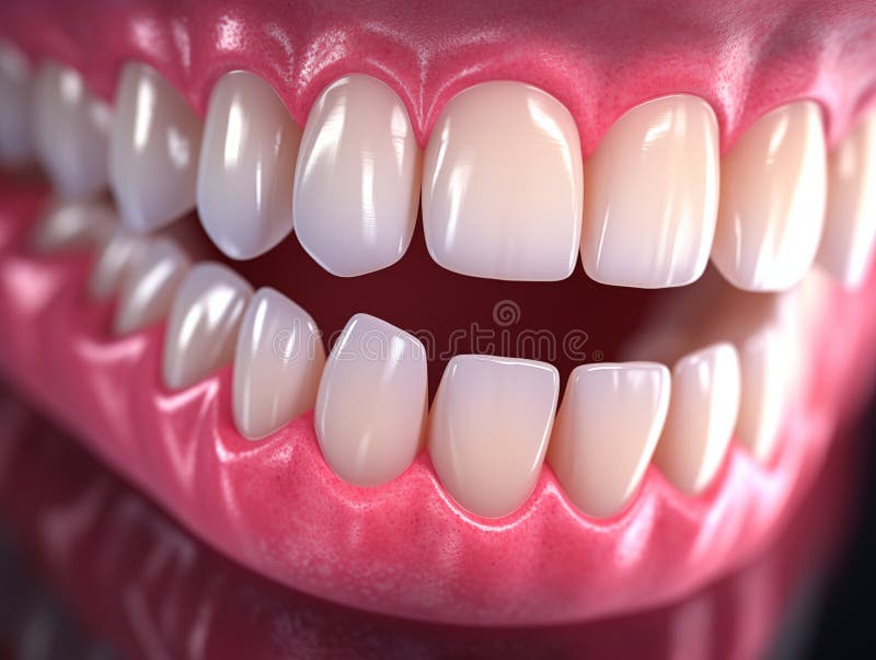 Human Jaw with Teeth. Generative AI Stock Illustration - Illustration ...