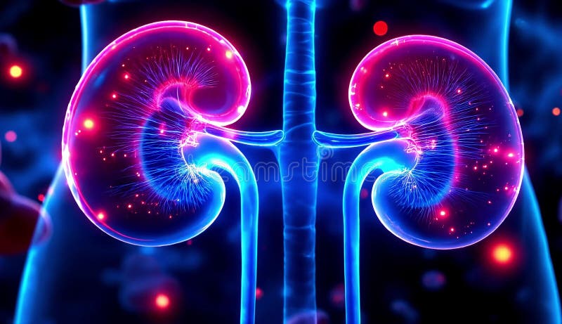 Human Kidney Anatomy Visualization Glowing with Scientific Precision ...