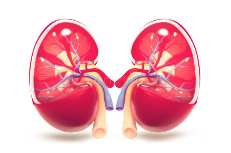 Human kidney cross section stock illustration. Illustration of disease ...
