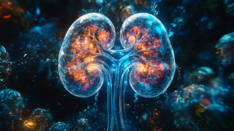 Human Kidneys Artistic Render Showing Internal Structure Stock ...