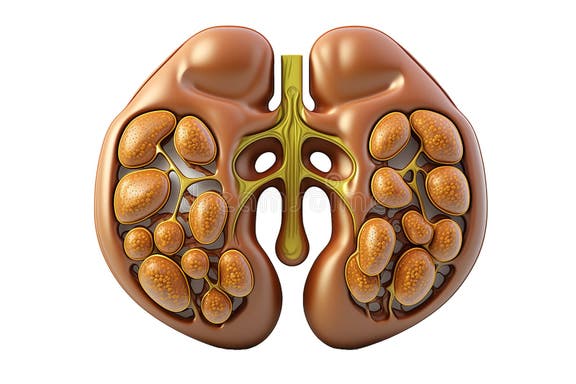 Human Kidneys on White Isolated Background Stock Illustration ...